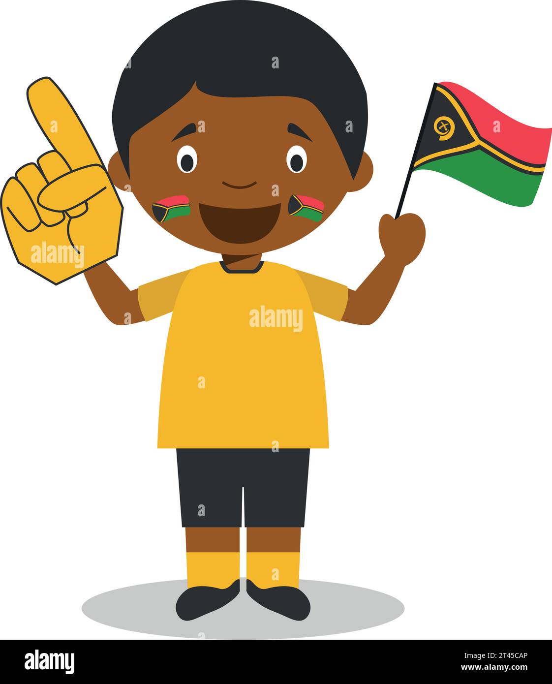 National sport team fan from Vanuatu with flag and glove Vector ...