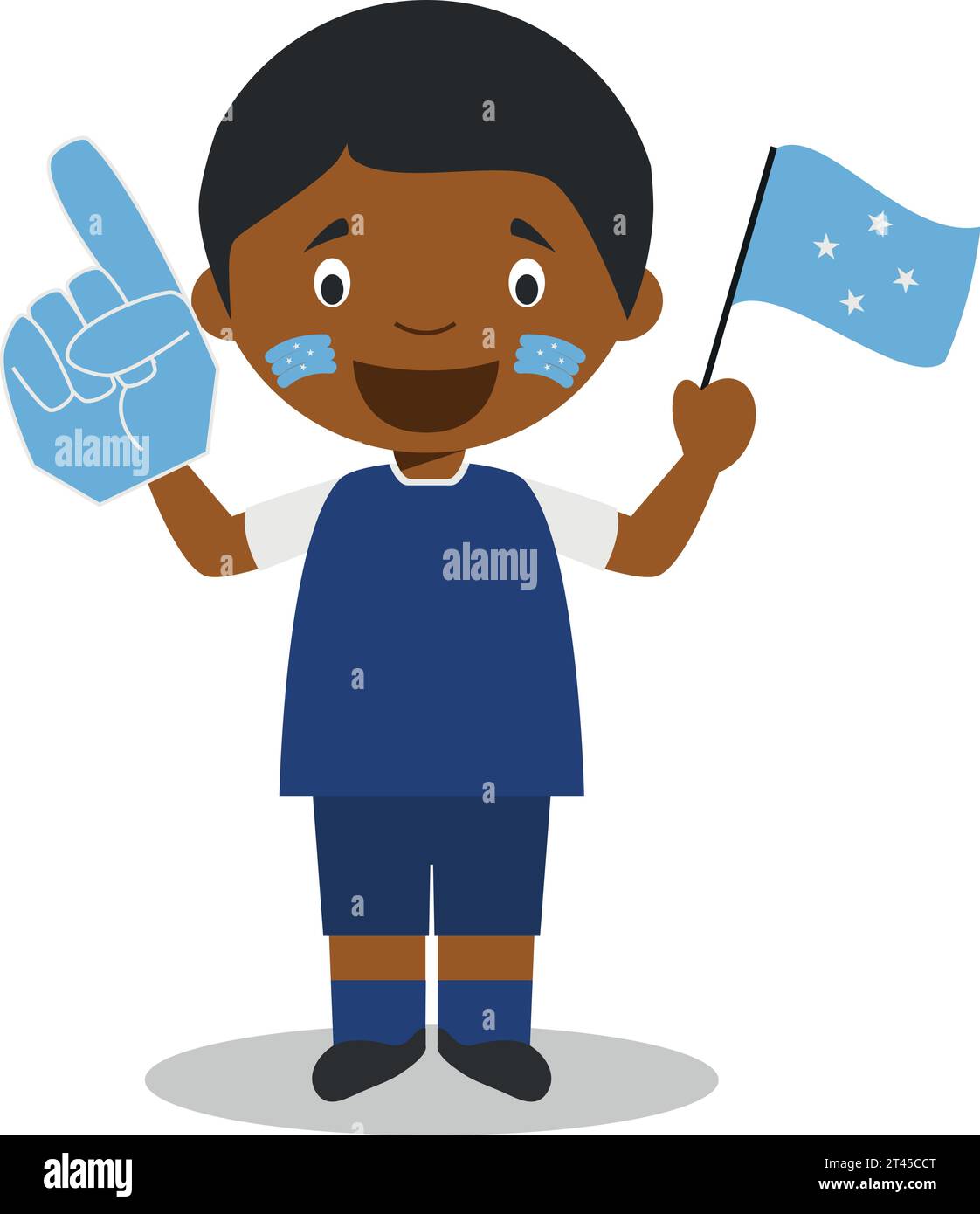 National sport team fan from Micronesia with flag and glove Vector ...