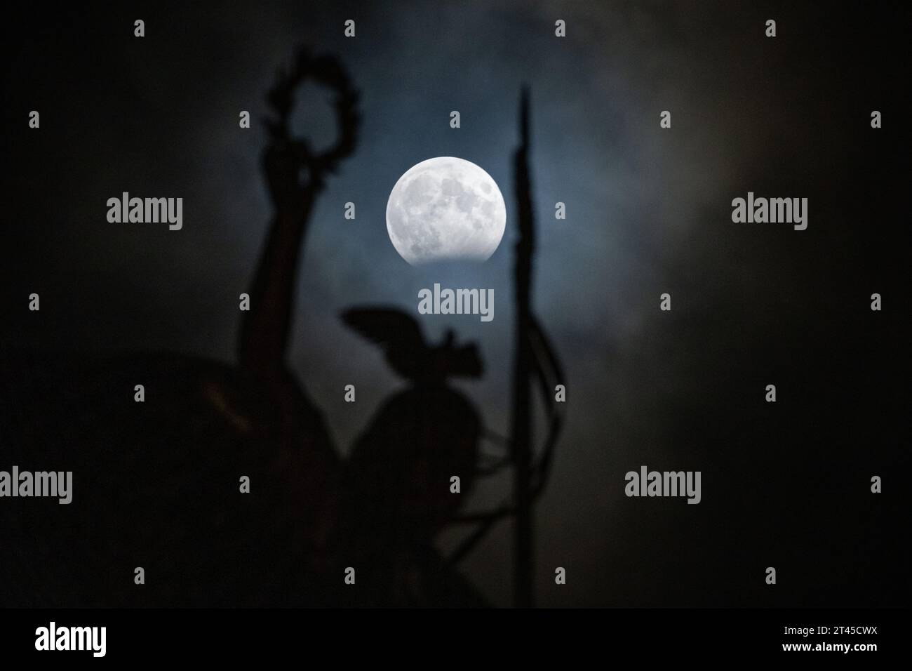 Berlin, Germany. 28th Oct, 2023. A partial lunar eclipse can be seen ...