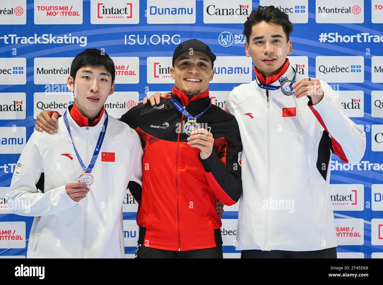 Jordan Pierre-Gilles of Canada, center, Liu Shaolin of China, right ...