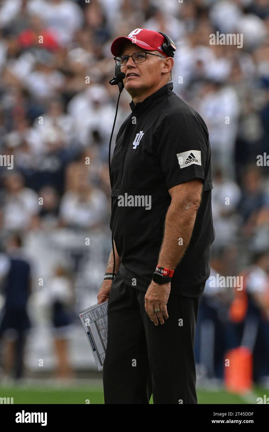 Indiana head coach Tom Allen reacts during the second half of an NCAA ...