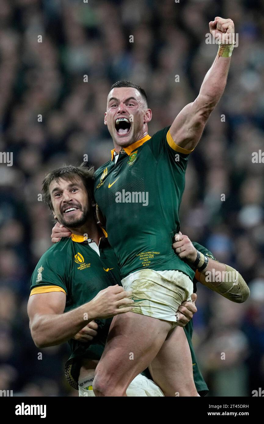 South Africa's Jesse Kriel, right, and South Africa's Eben Etzebeth ...