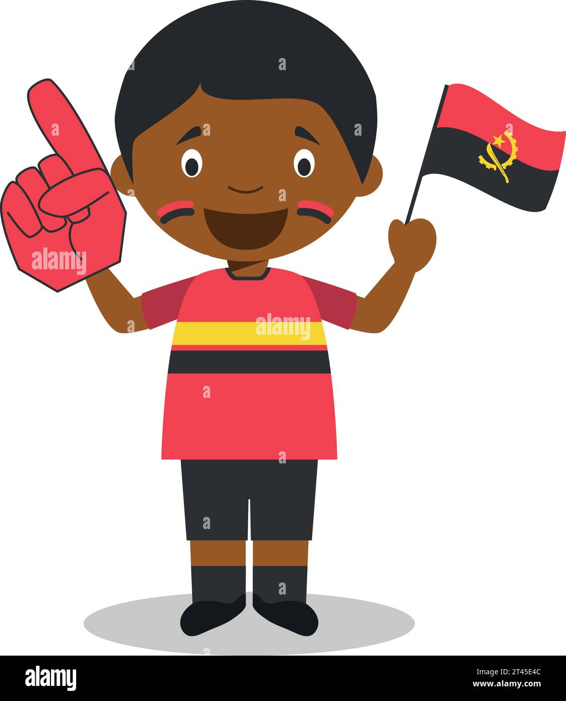 National sport team fan from Angola with flag and glove Vector ...