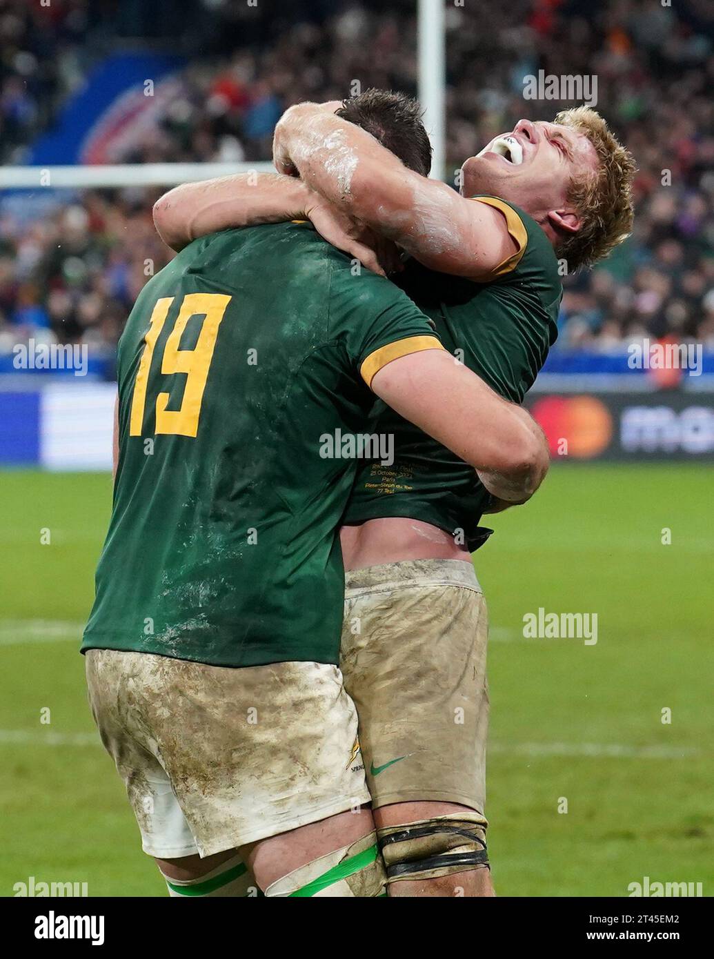South Africa's Jean Kleyn (left) and Pieter-Steph Du Toit celebrate ...