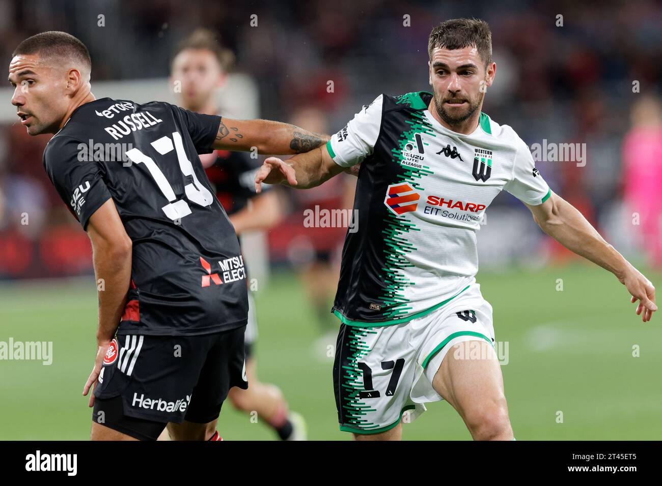 Sydney, Australia. 28th Oct, 2023. Tate Russell of the Wanderers and ...
