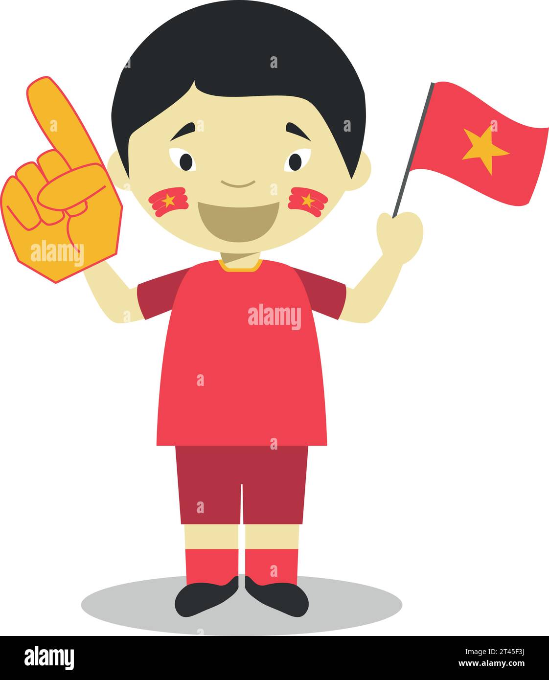 National sport team fan from Vietnam with flag and glove Vector ...