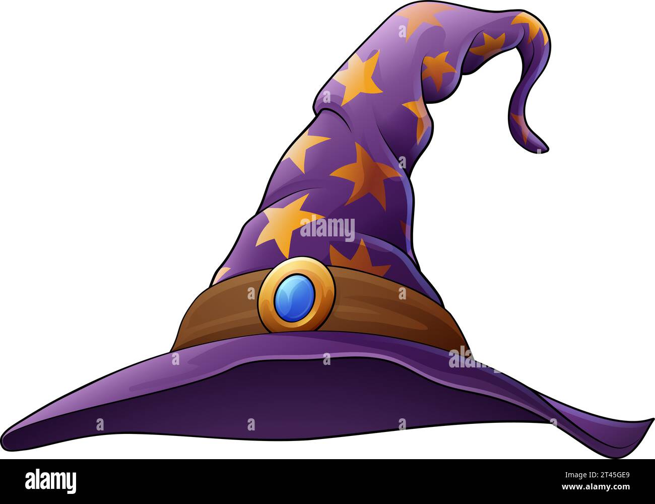 Witch Wizard Hat Halloween Wizards Magician Cap Stock Vector Image ...