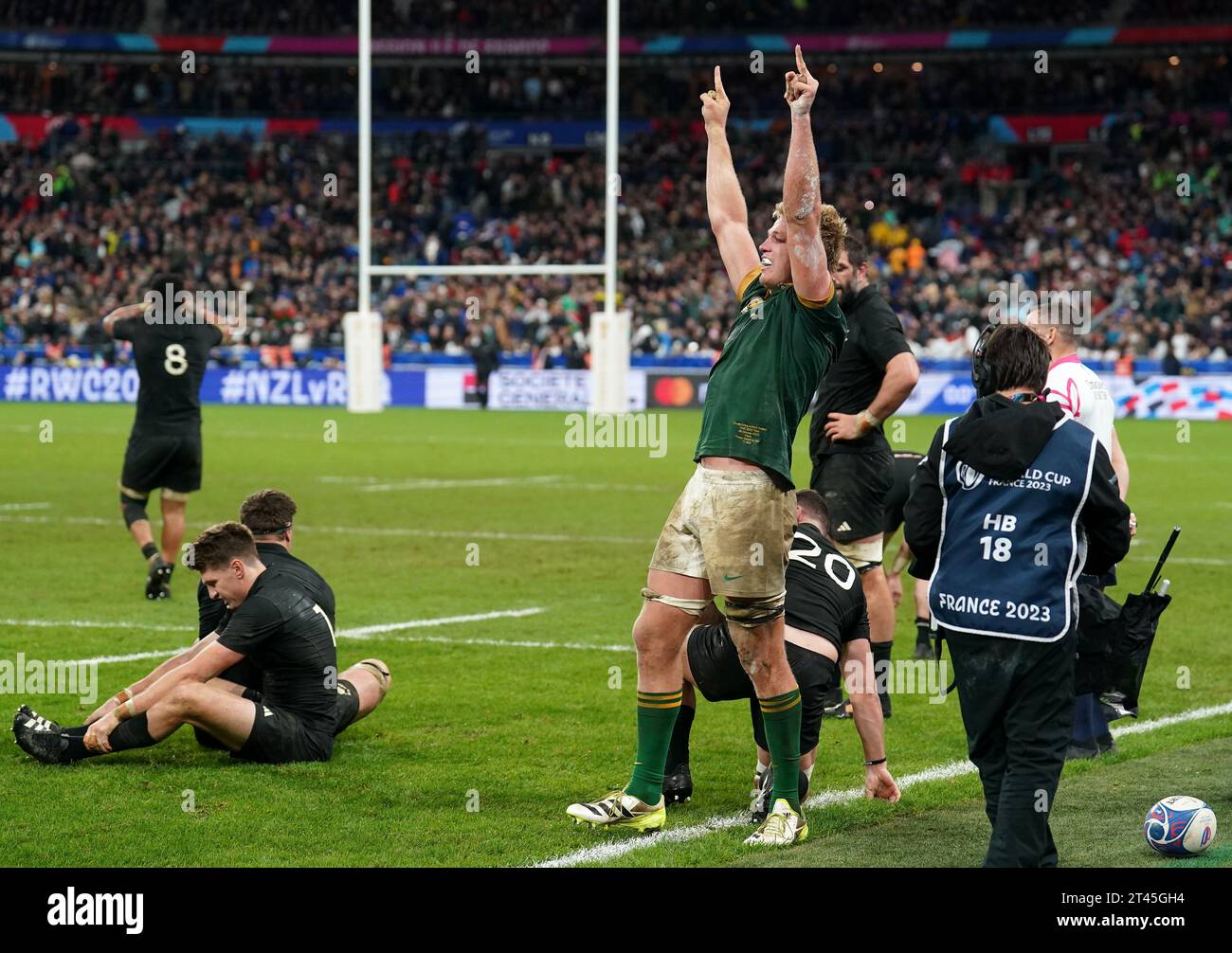 South Africa's Pieter-Steph Du Toit celebrates victory after the final ...