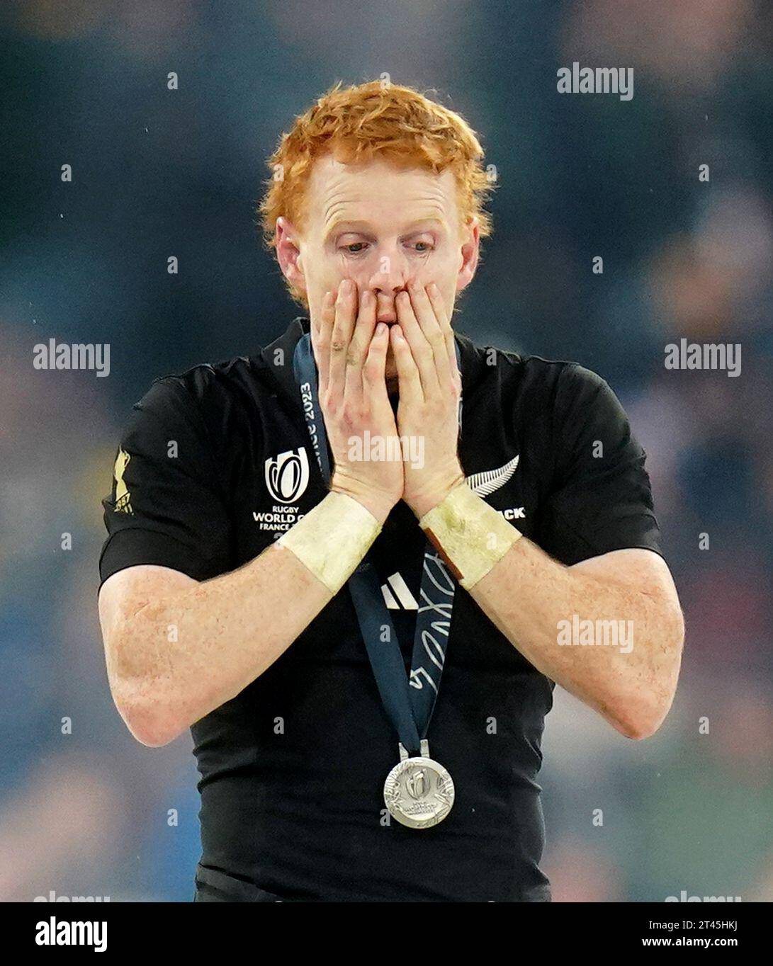New Zealand's Finlay Christie appears dejected after the Rugby World ...