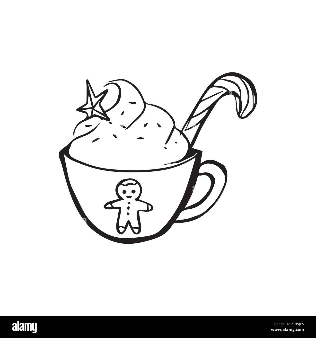 Flat vector gingerbread set Black and White Stock Photos & Images - Alamy