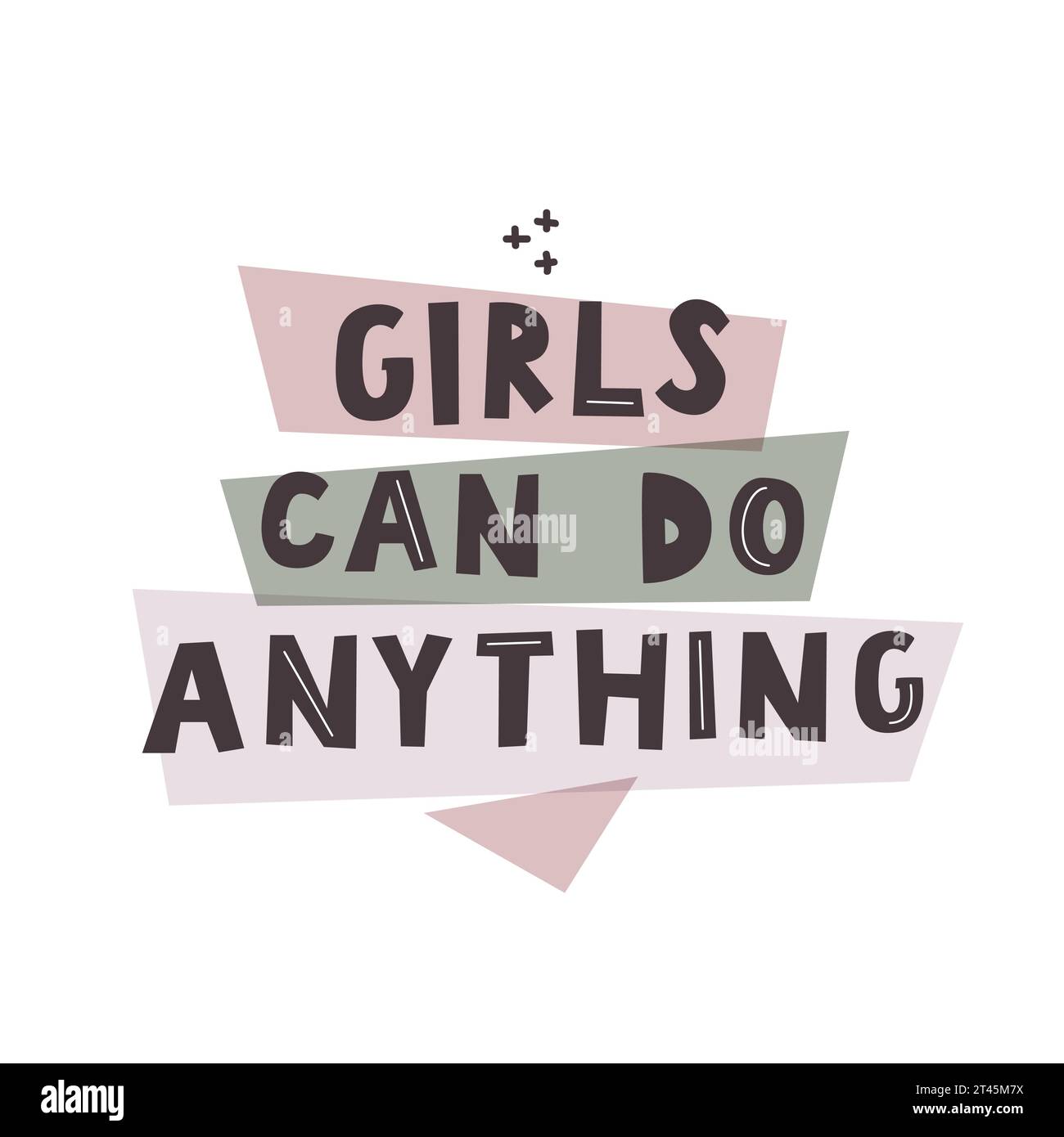 Girls can do anything graphic design colorful Vector Image Stock Vector ...