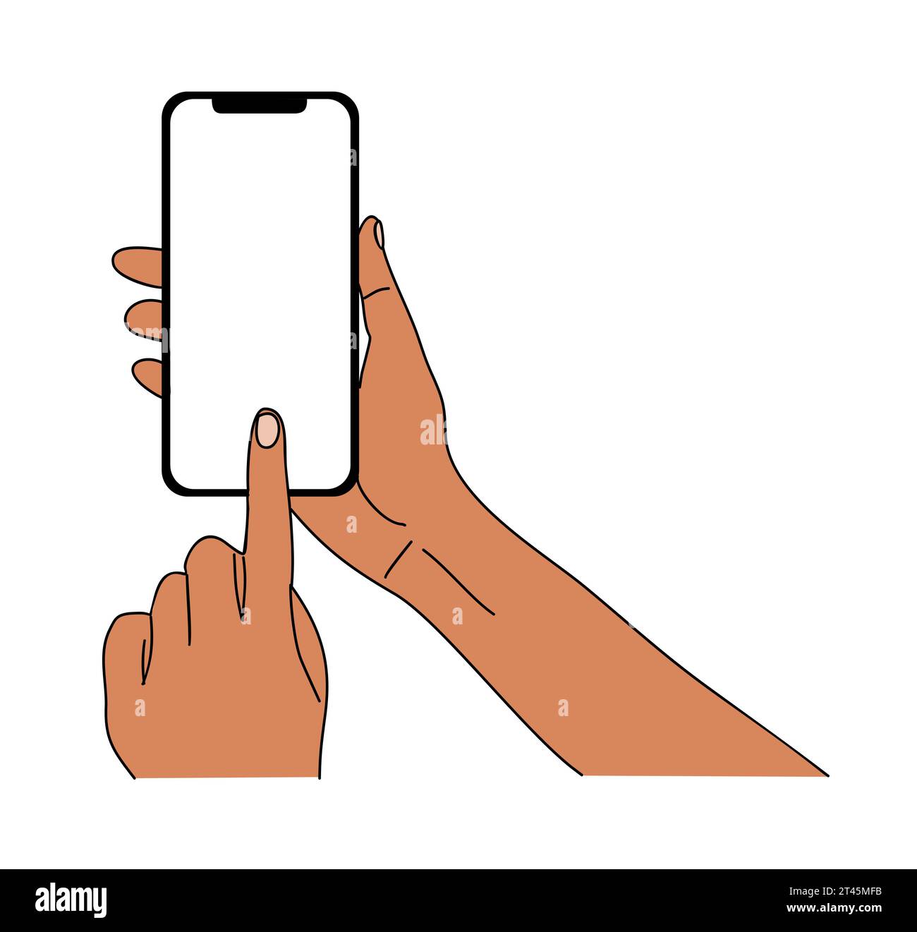 Hand holding mobile phone vector isolated on white Stock Vector Image ...