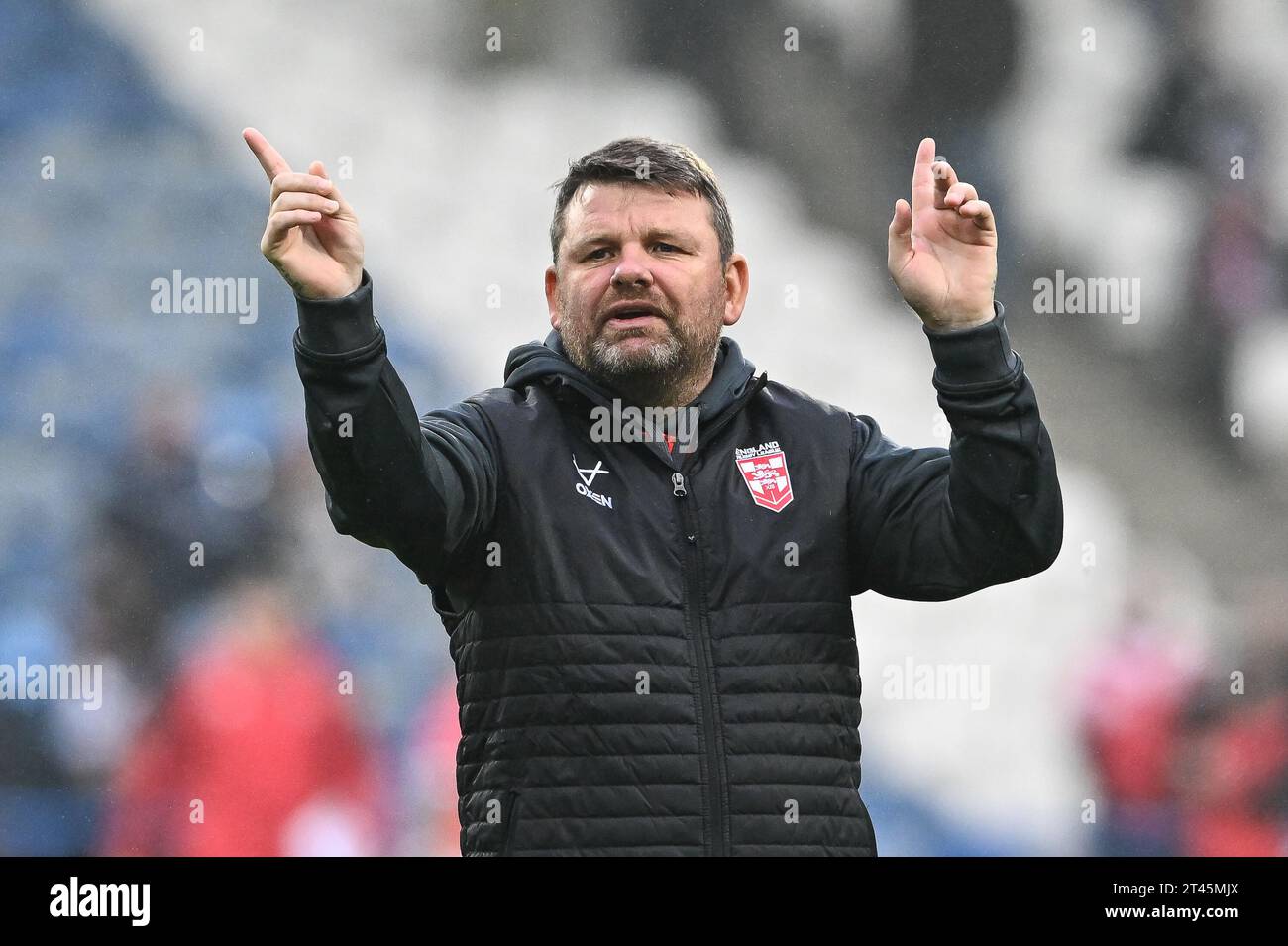 Lee Briers Assistant Coach of England during pre match warm up ahead of ...