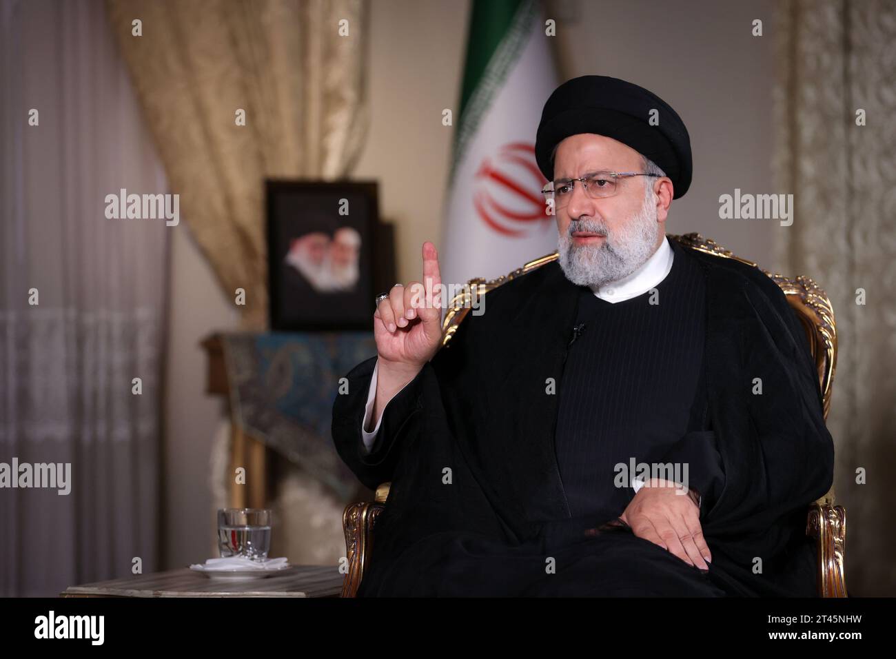 Tehran, Iran. 28th Oct, 2023. Iranian President EBRAHIM RAISI speaks ...