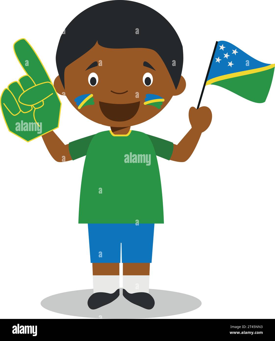 National sport team fan from Solomon Islands with flag and glove Vector ...