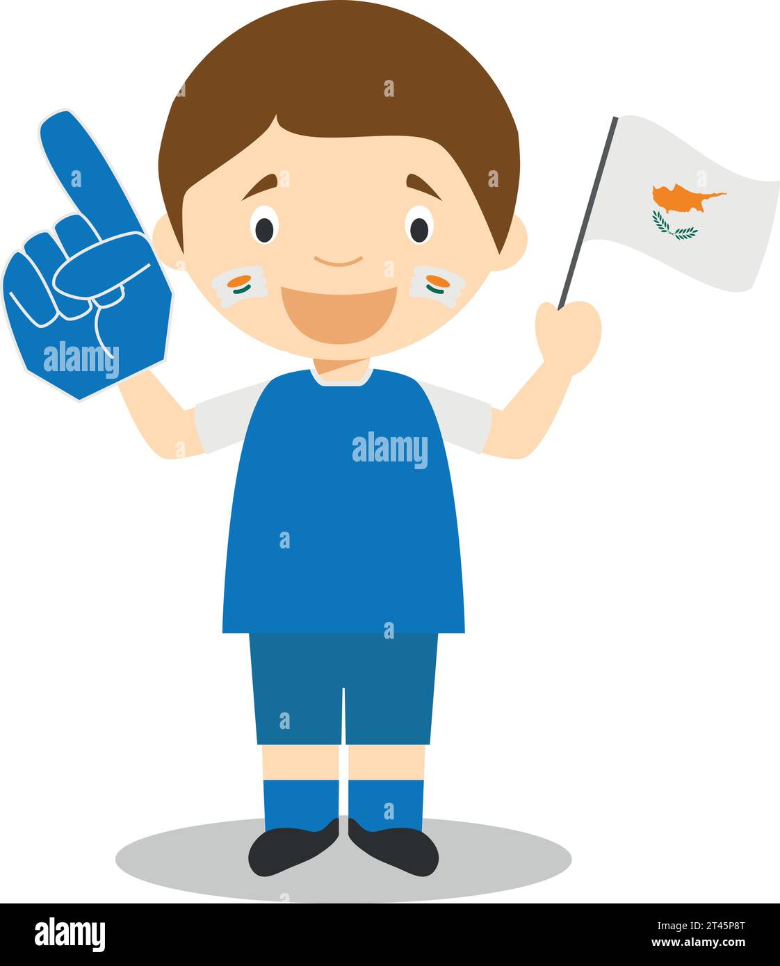 National sport team fan from Cyprus with flag and glove Vector ...