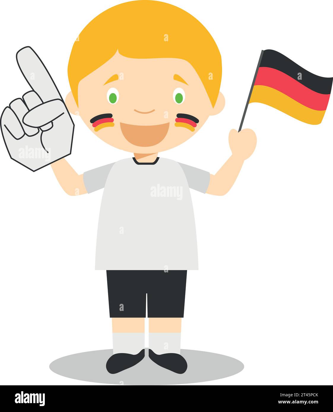 National sport team fan from Germany with flag and glove Vector ...