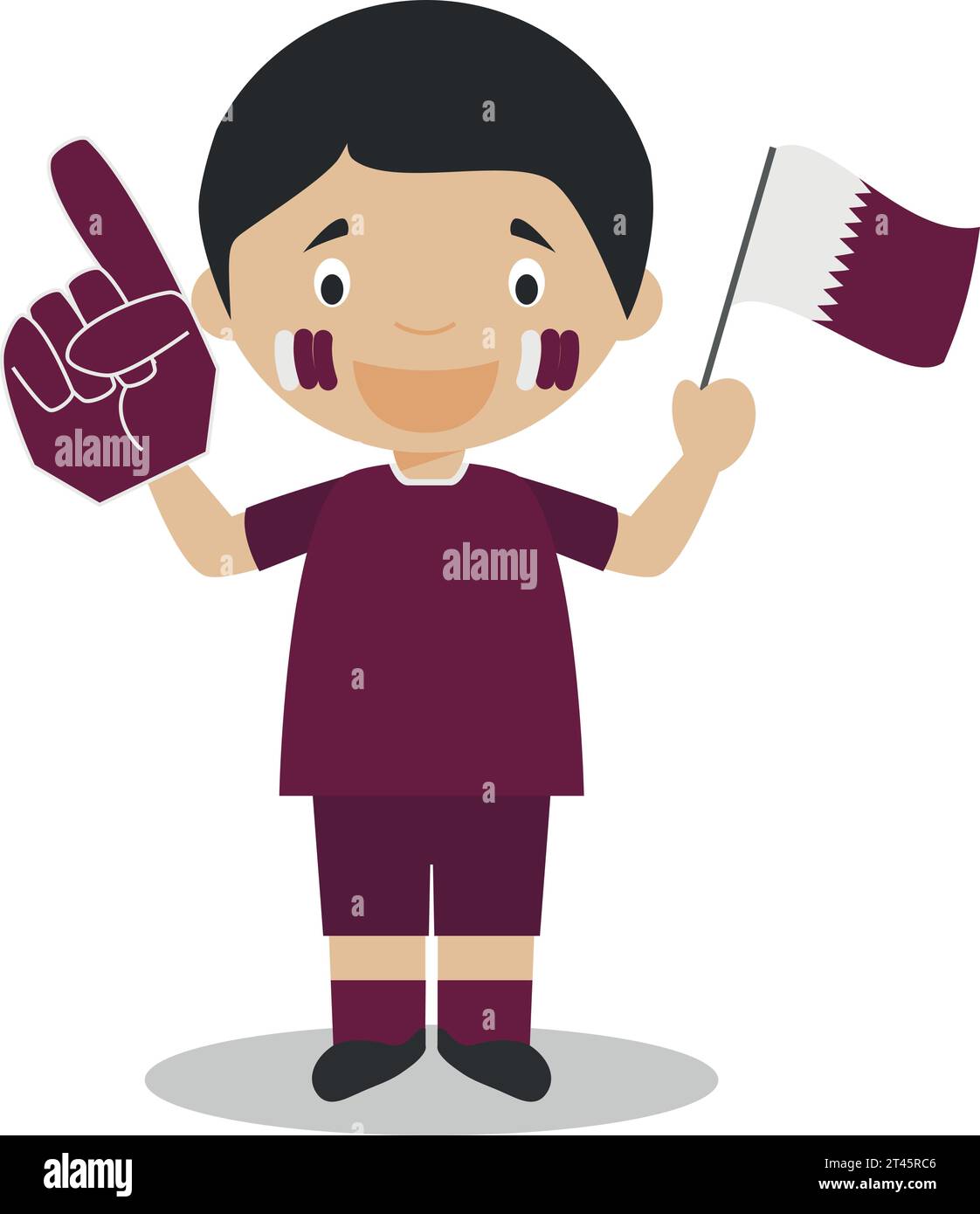 National sport team fan from Qatar with flag and glove Vector ...