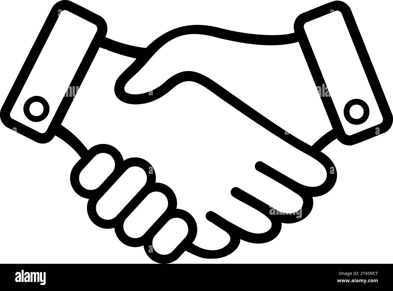 Handshake icon of two hands as concept of partnership or friendship ...