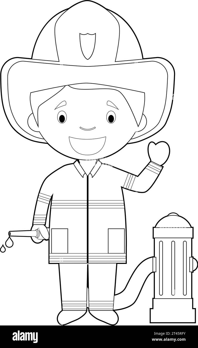 For Puppet To Color Printable Firefighter Build A Fire Fighter