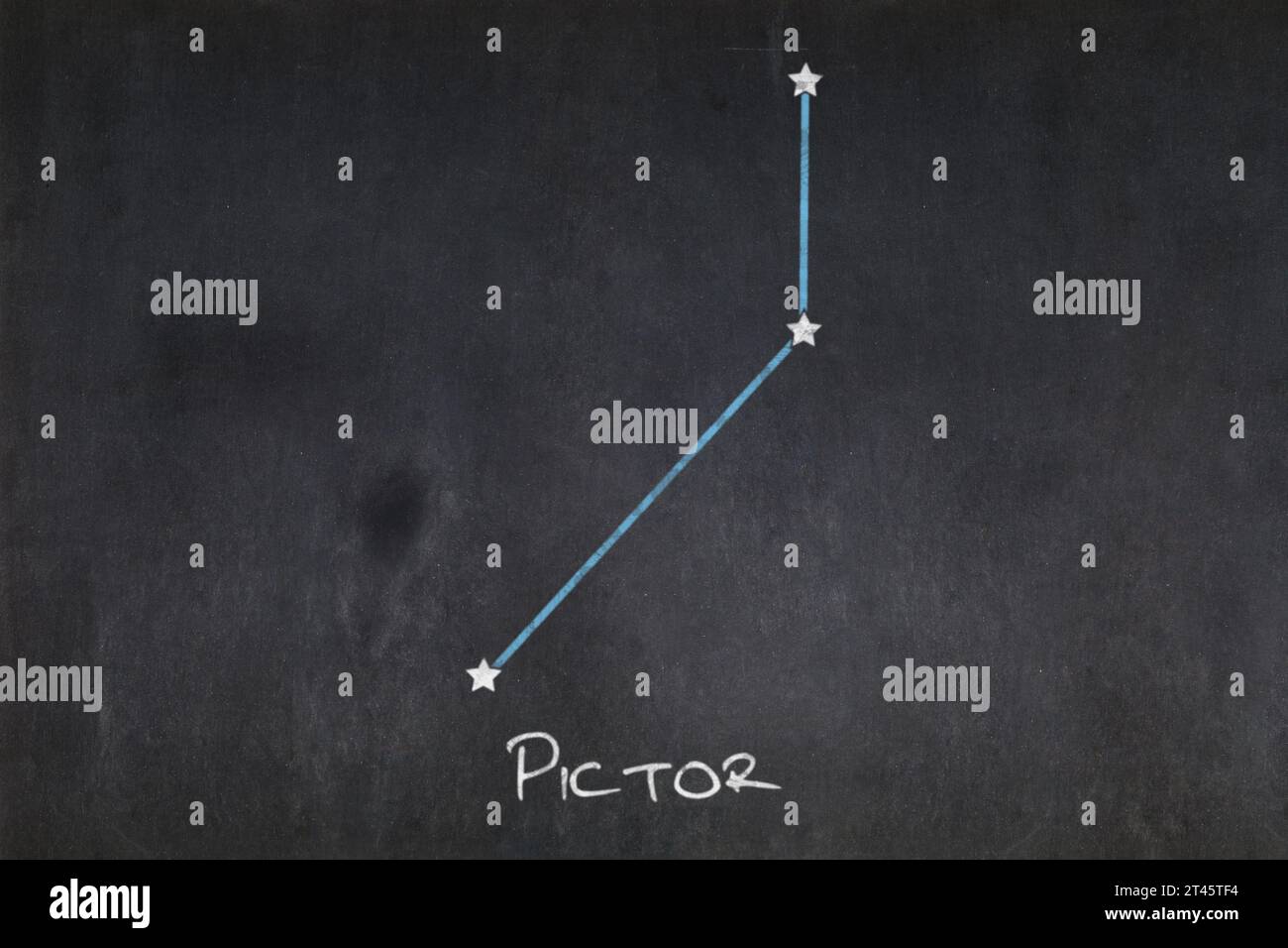 Blackboard with the Pictor constellation drawn in the middle Stock ...