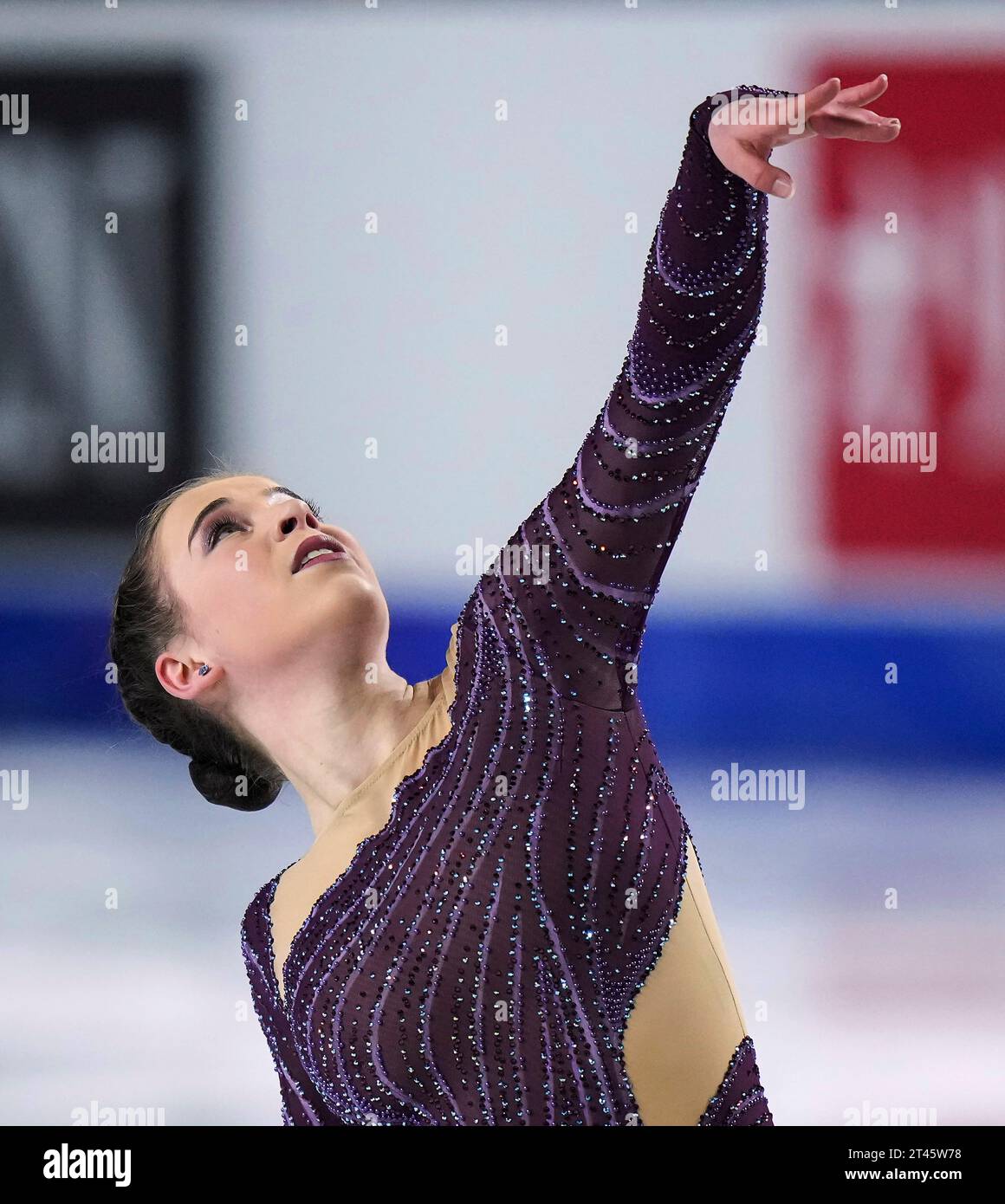 Canada's Sara-Maude Dupuis performs her free program during the Skate ...