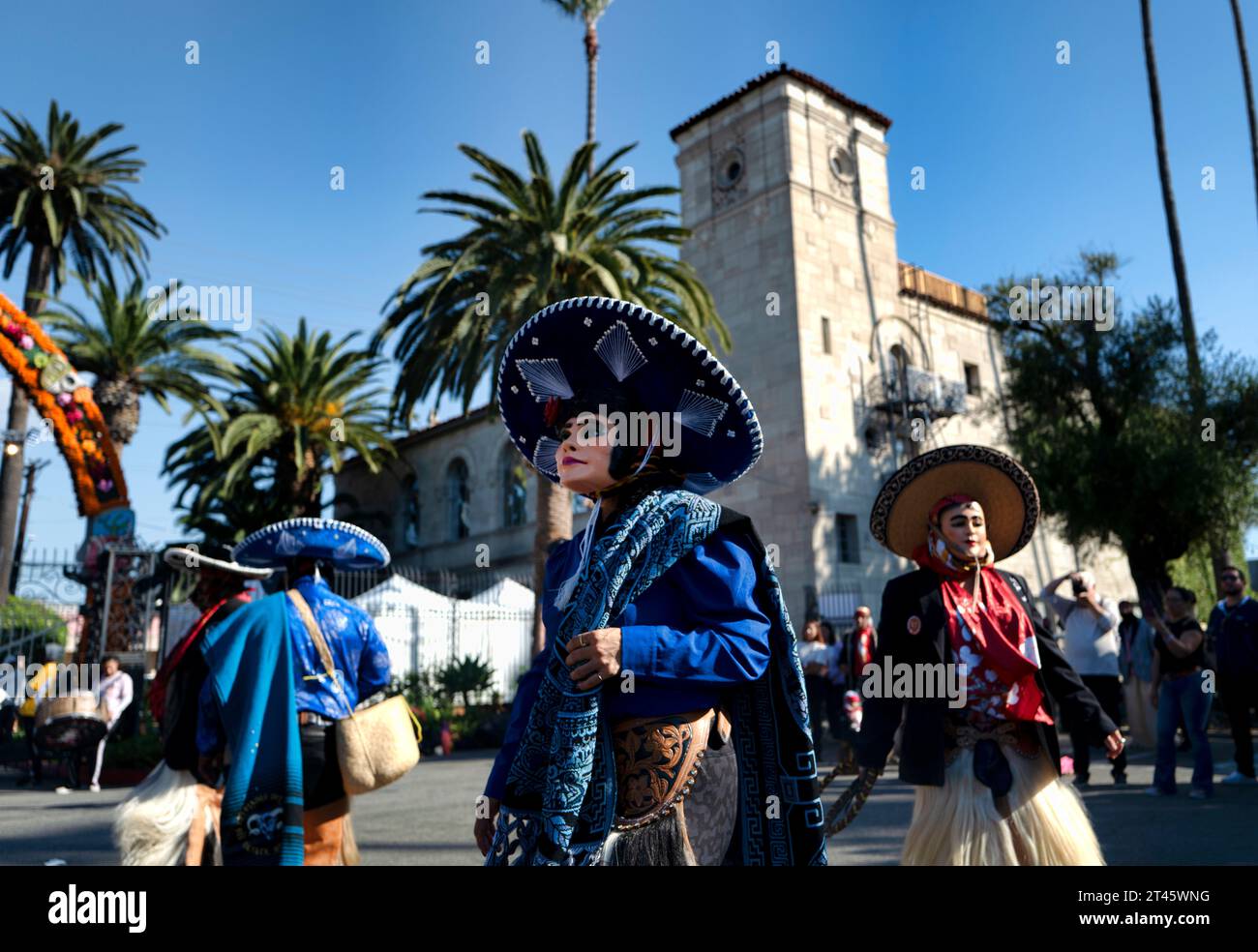 Traditional Mexican dancers take part the Day of the Dead celebrations ...