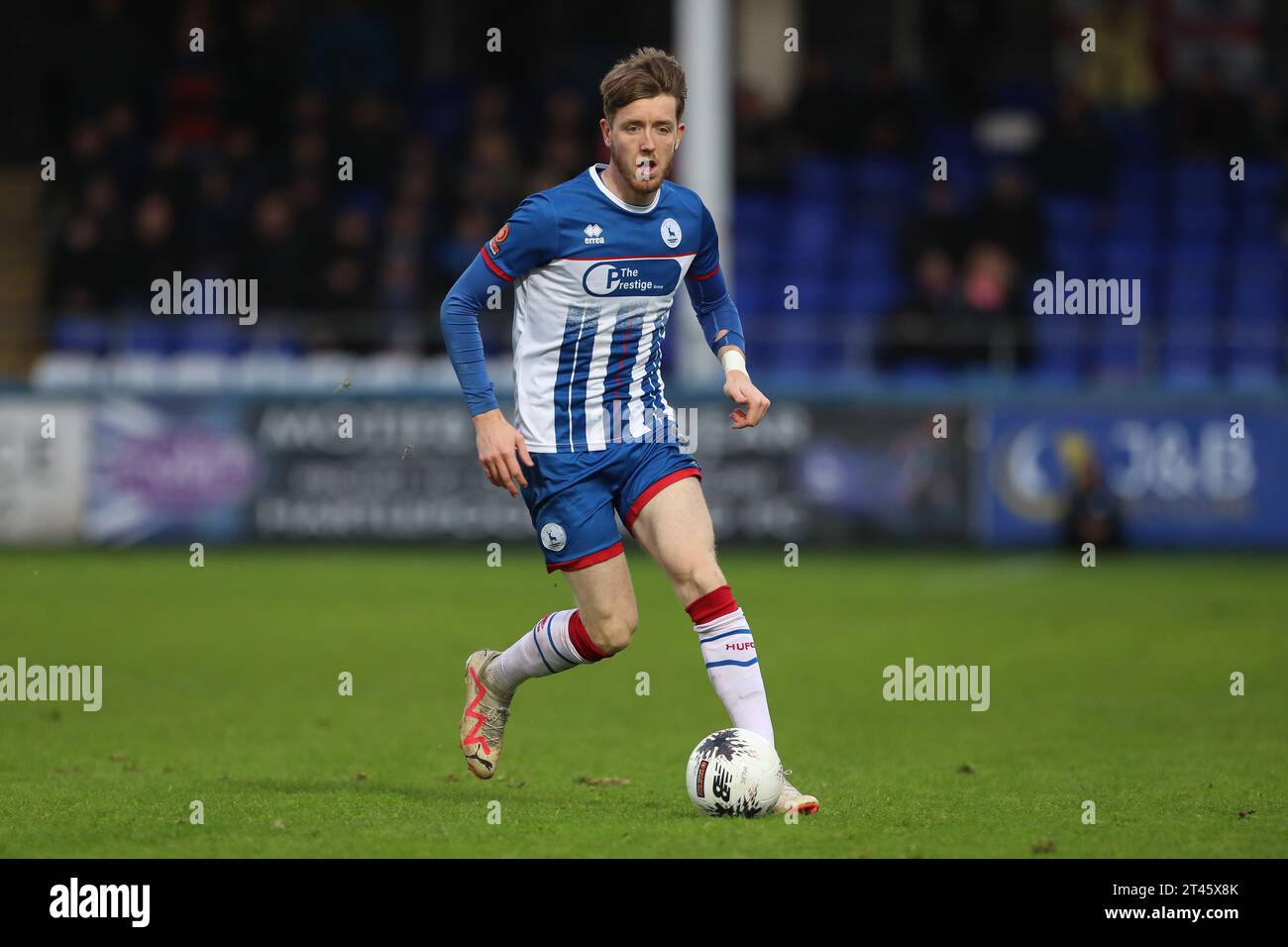 Tom Crawford of Hartlepool United in action during the Vanarama National League match between ...