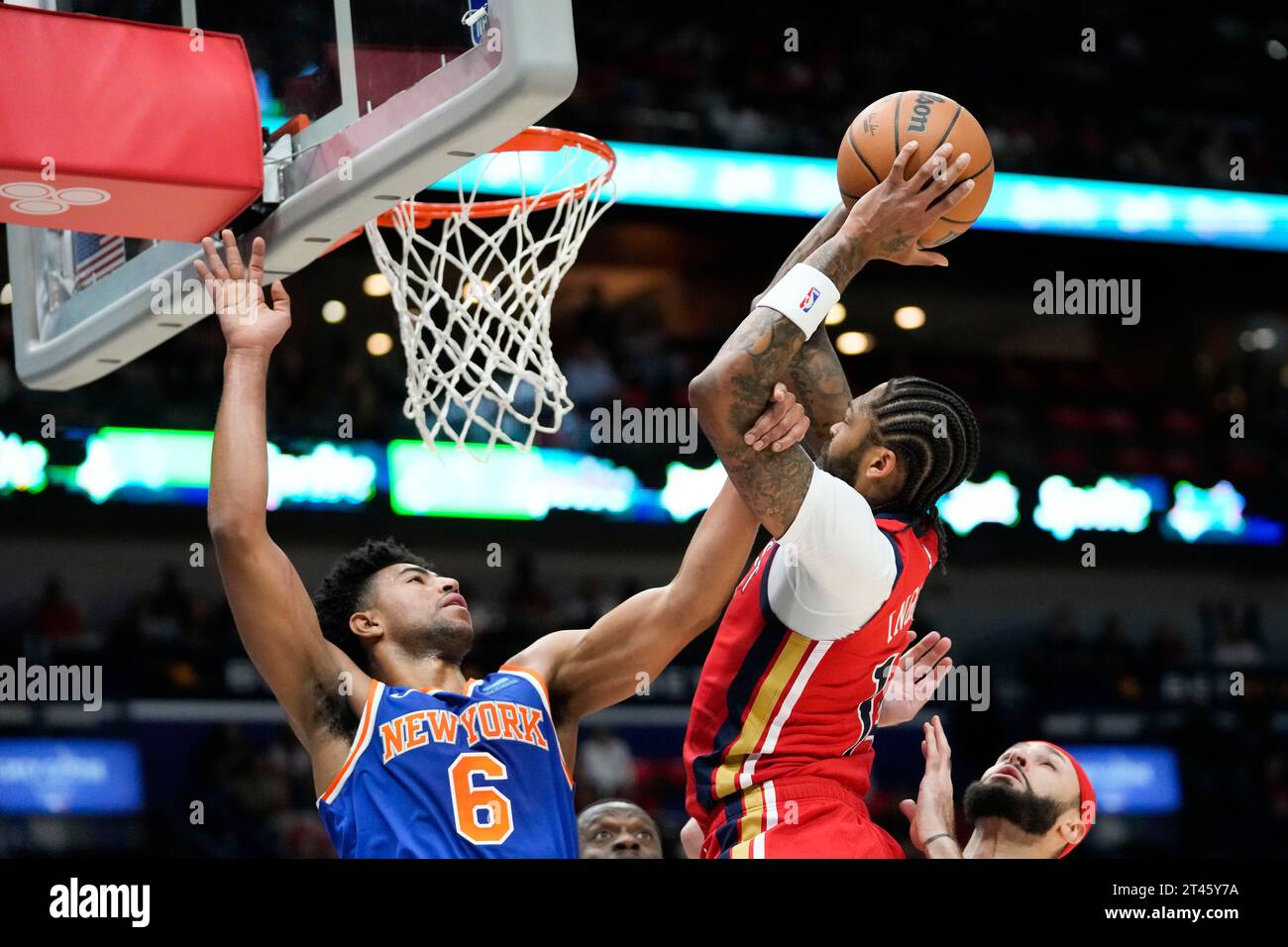 New Orleans Pelicans forward Brandon Ingram goes to the basket against ...