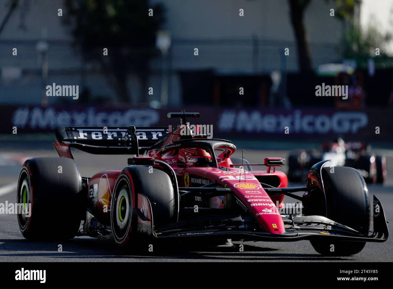 Ferrari driver Charles Leclerc of Monaco races for pole position during ...