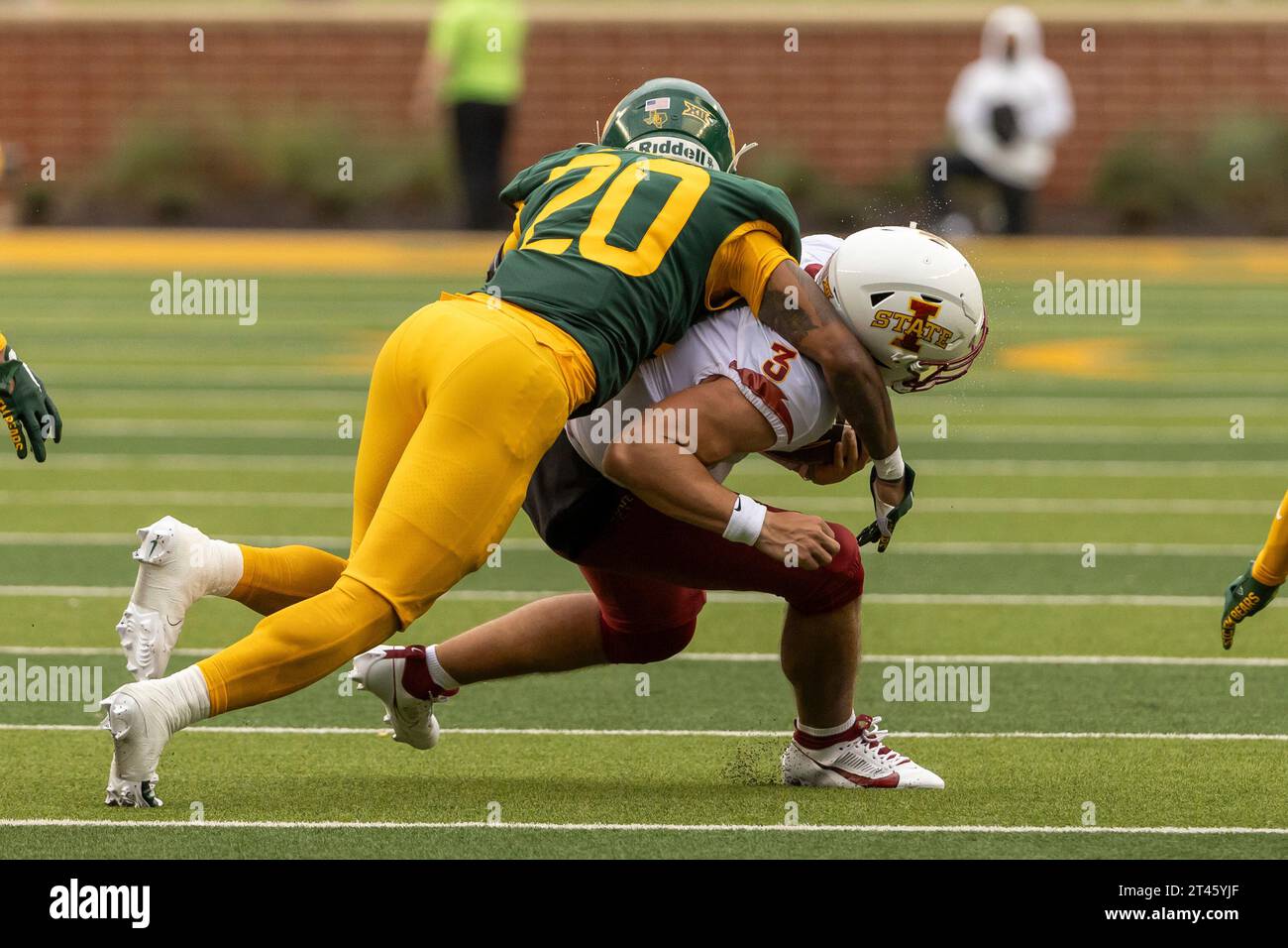WACO, TX - OCTOBER 28: Baylor Bears safety Devin Lemear (20) tackles ...
