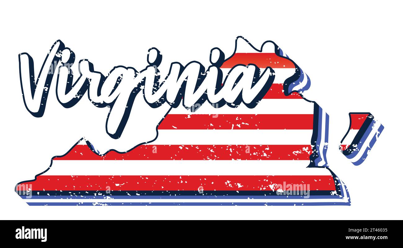 Virginia state map hi-res stock photography and images - Alamy
