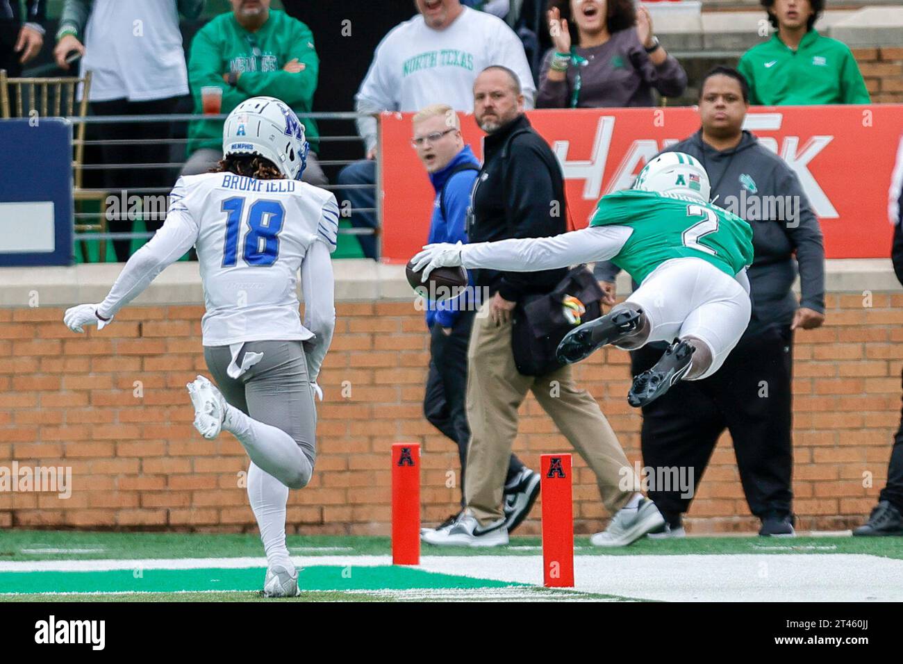 DENTON, TX - OCTOBER 28: North Texas Mean Green wide receiver Roderic ...