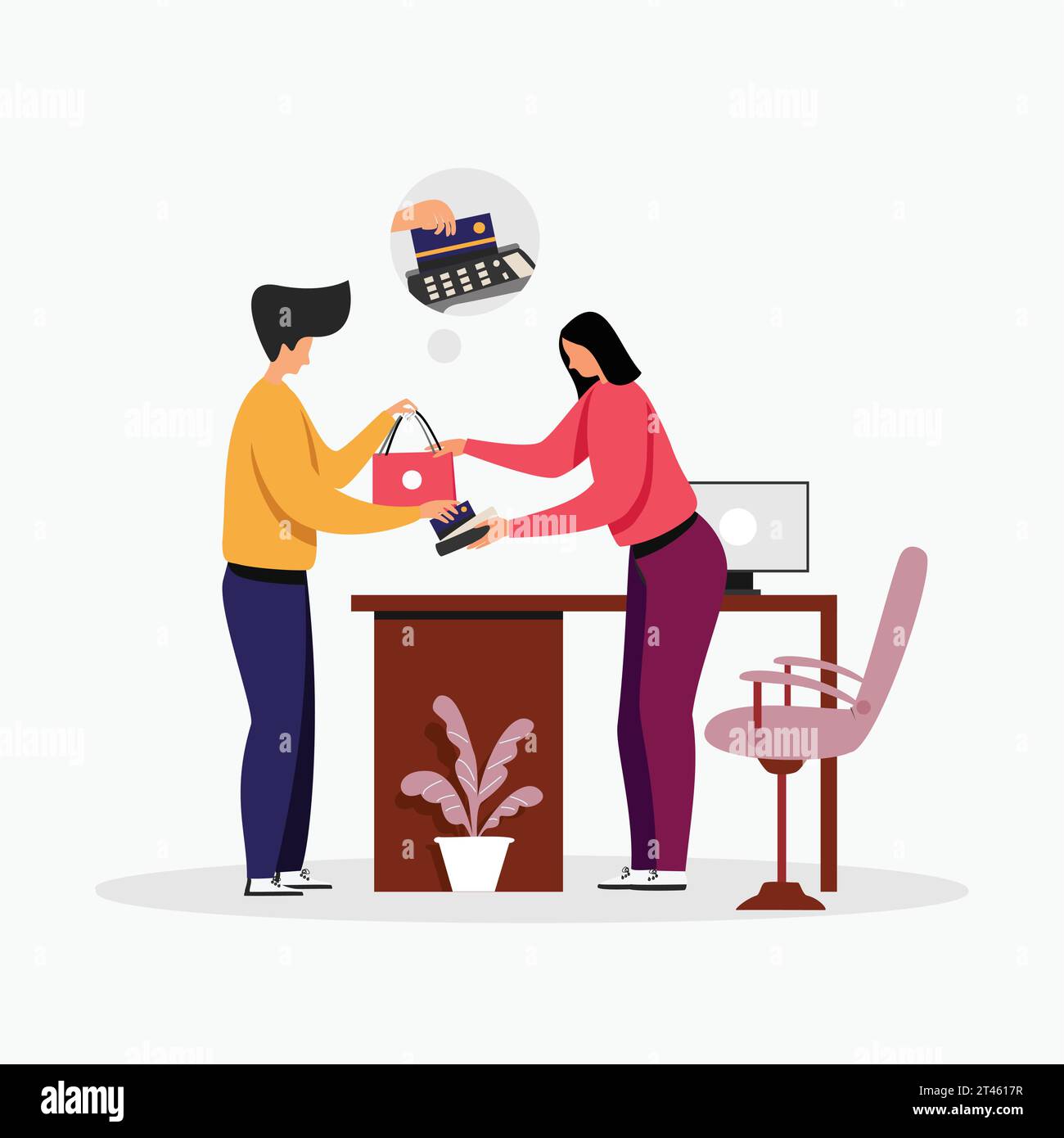 Supermarket employee and manager Stock Vector Images - Alamy