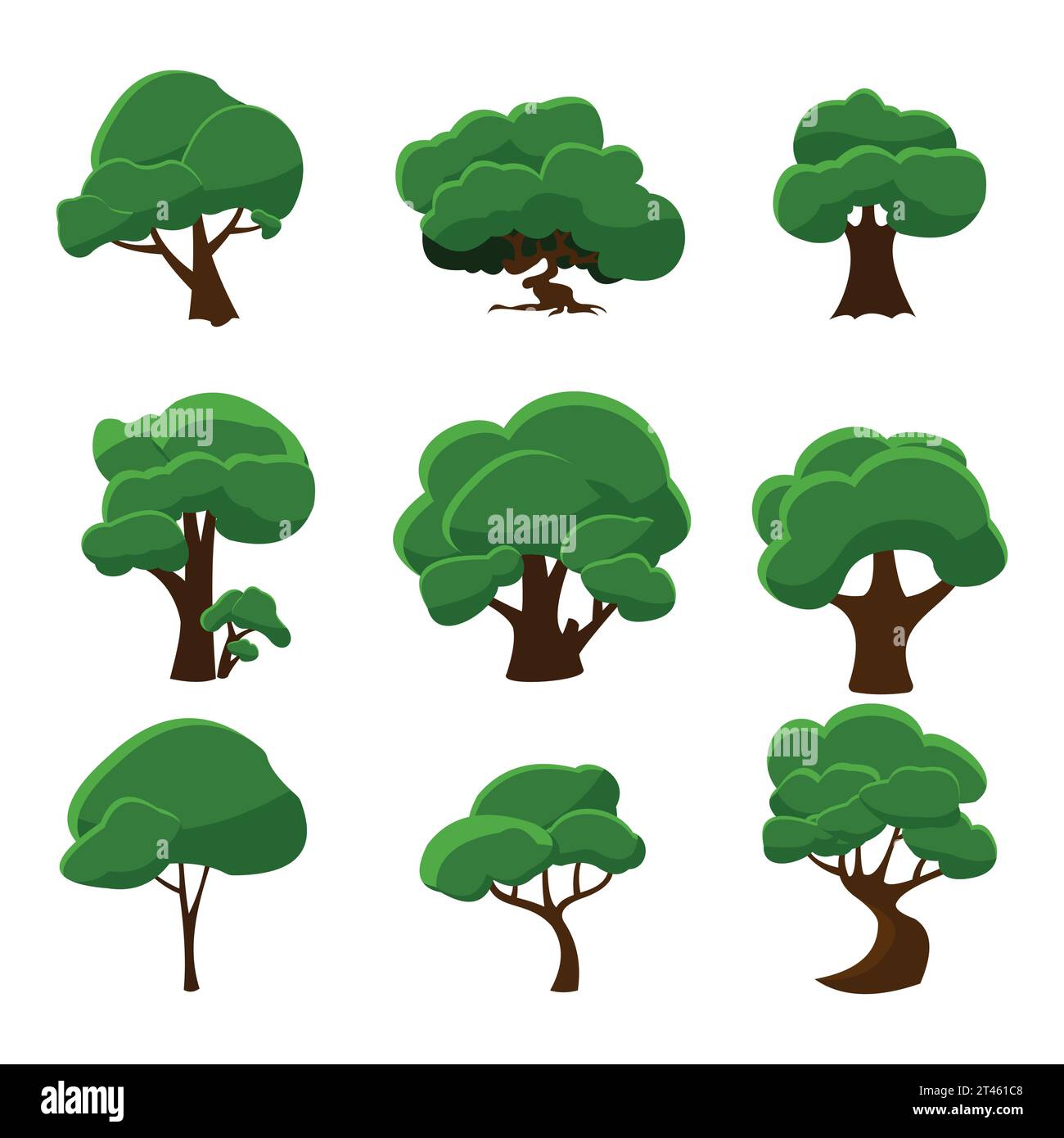 Hand drawn tree collection nature design Vector Image Stock Vector ...