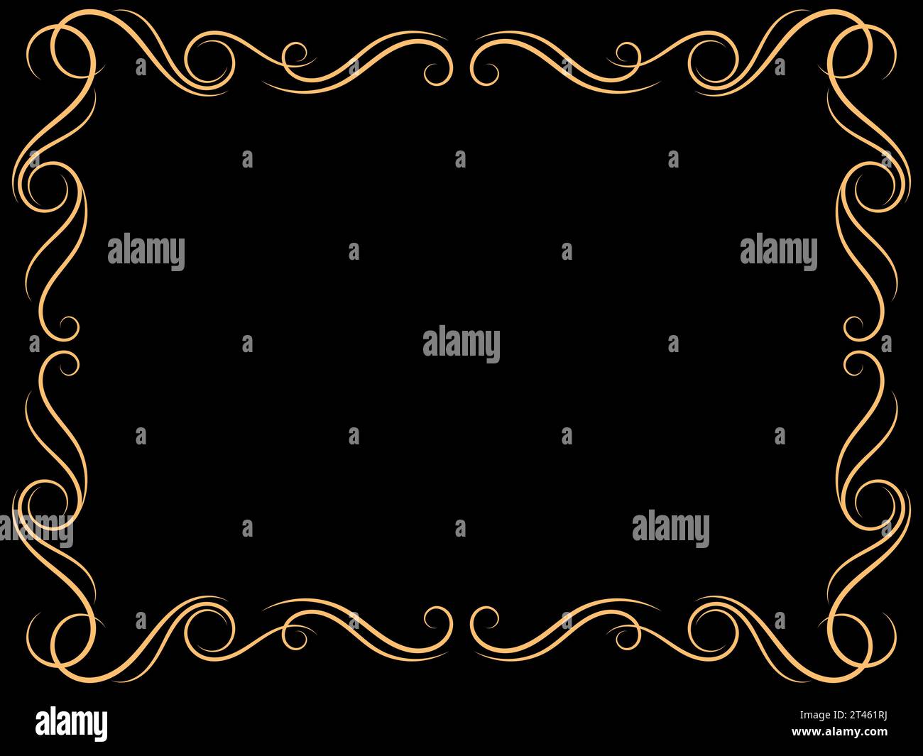 Ornate vintage frame. Swirl ornament. Ornamental curls. Vintage linear ...