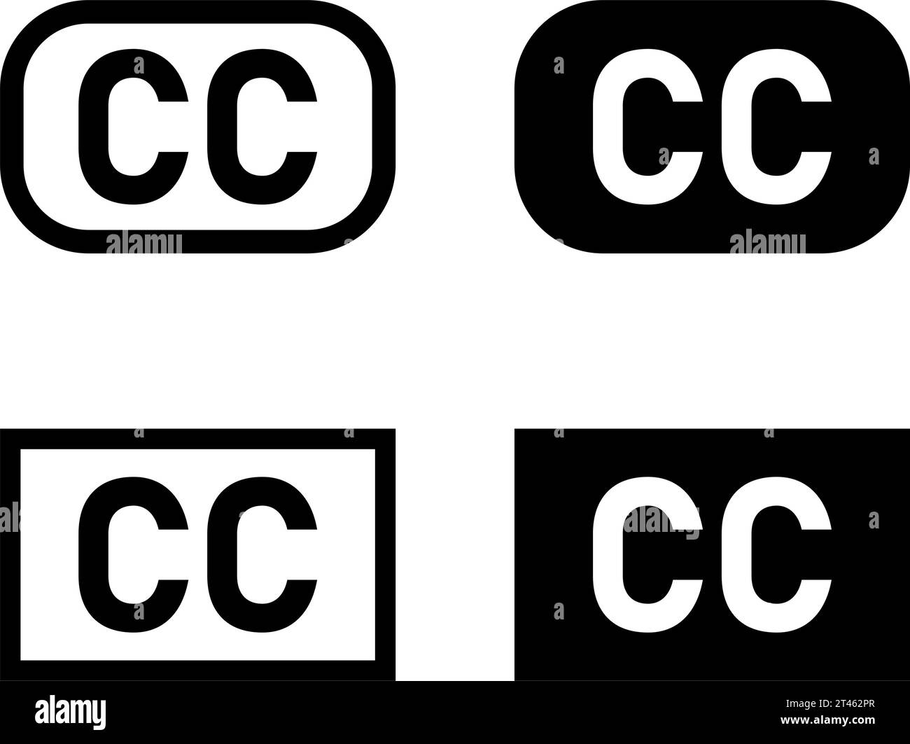 Closed Captioning or CC Sign Subtitles Symbol Solid Black and Line Art ...