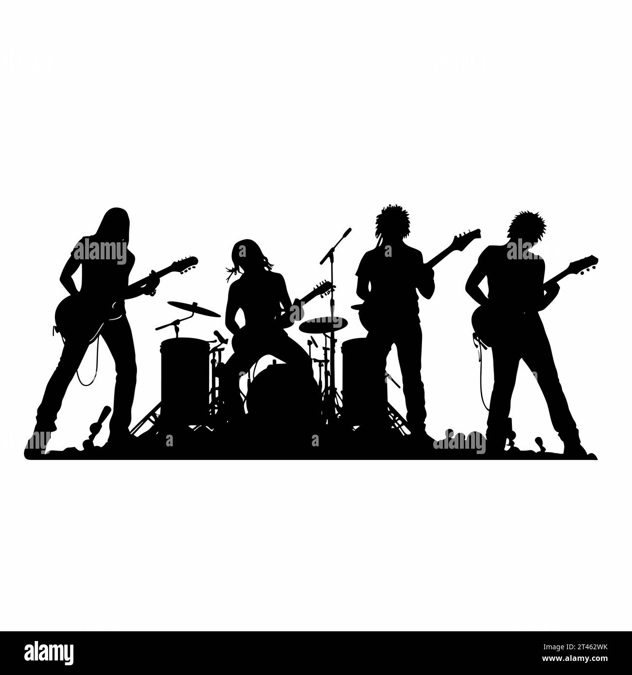 Rock Band Silhouette Vector Free