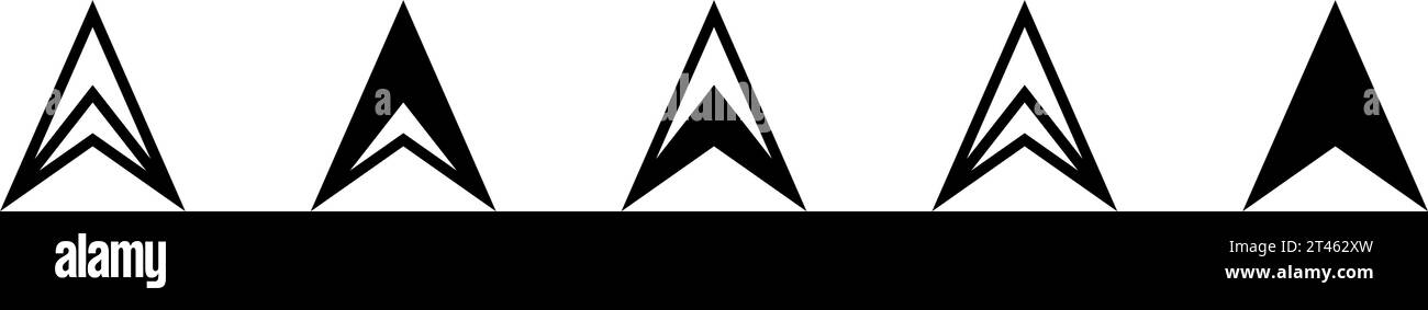 Basic Black and White North Arrow Sign Symbol Icon Set for Map ...