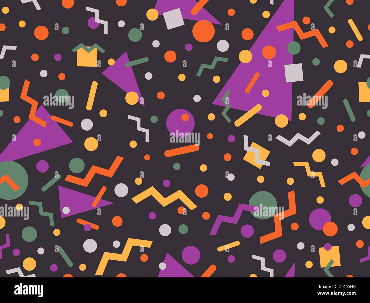 Memphis seamless pattern with geometric shapes in 80s and 90s style ...