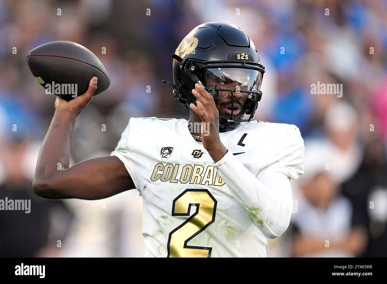 Colorado quarterback Shedeur Sanders passes during the first half of an ...