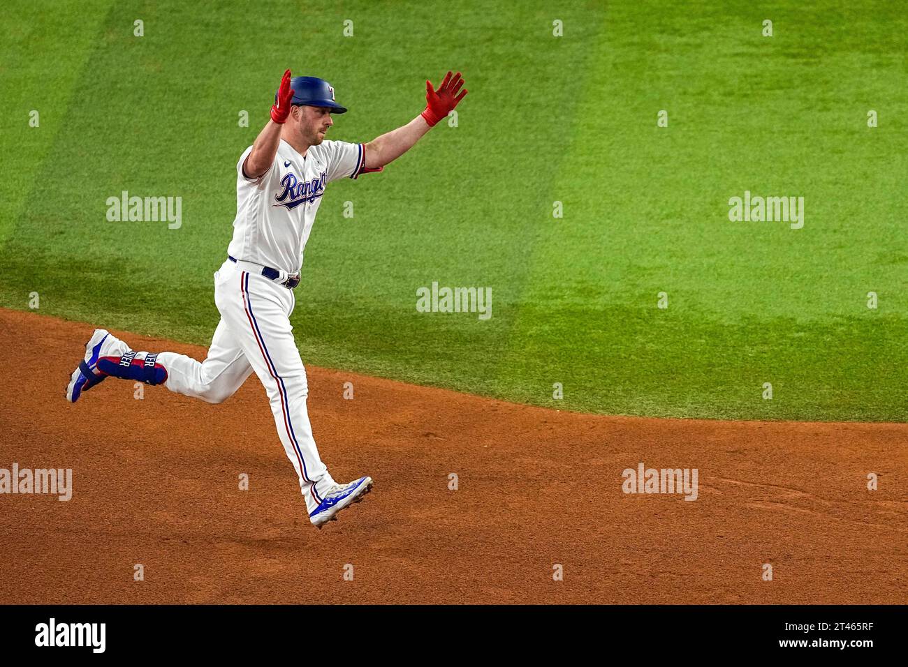 Texas Rangers' Mitch Garver celebrates his home run off Arizona ...