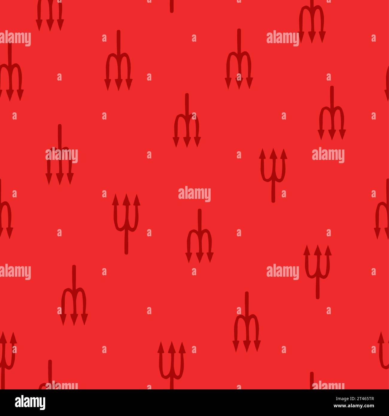 Vector seamless pattern with devil fork on red. Devil pattern ...