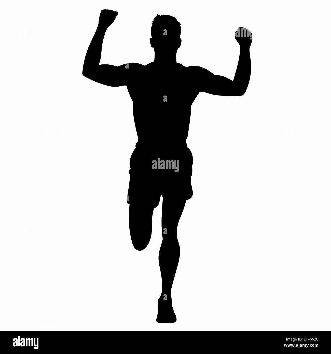 Male runner silhouette. Man runner black icon on white background Stock ...