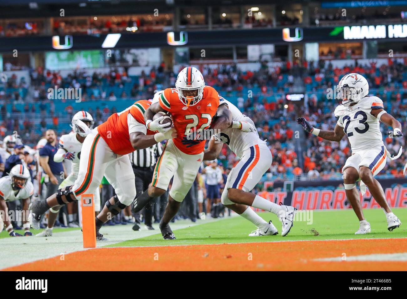 Canes Mark Fletcher Jr scoring a touchdown-Miami Gardens, Florida, USA ...
