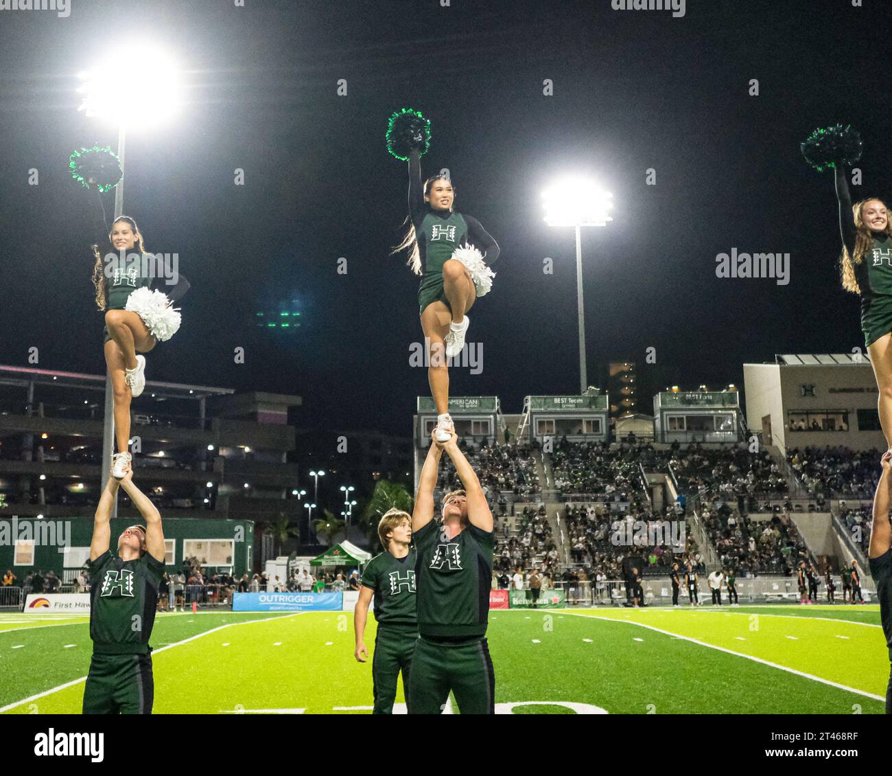 October 14, 2023: Hawaii cheerleaders during the NCAA football game ...