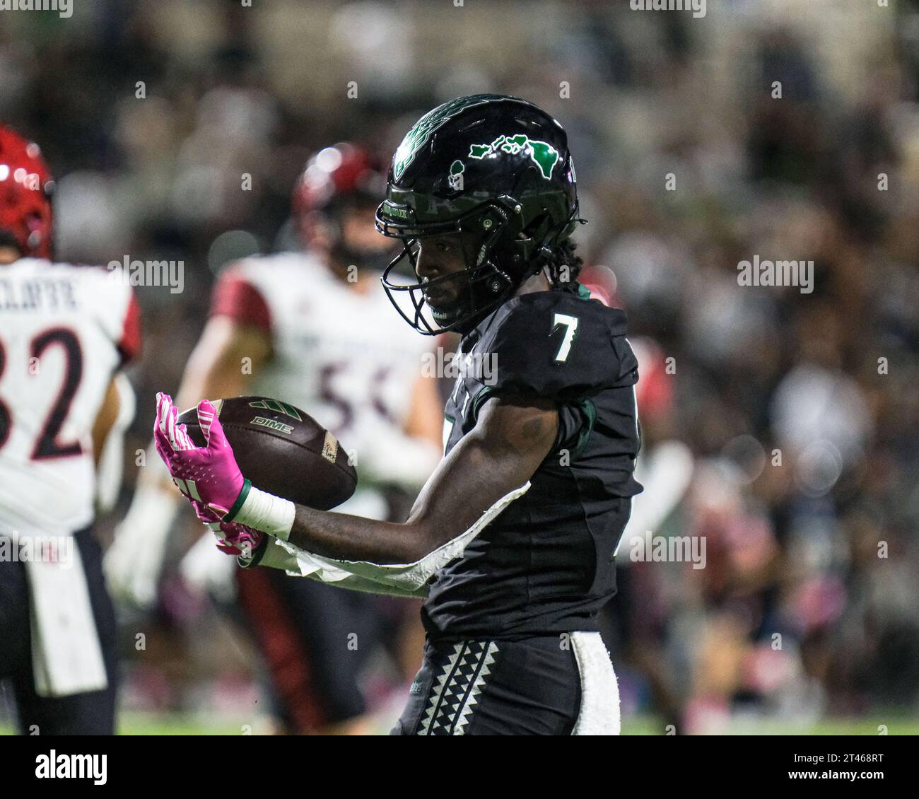 October 14, 2023: Hawaii Rainbow Warriors wide receiver Steven McBride ...