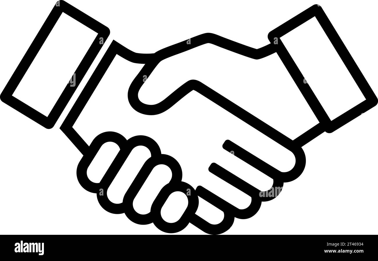 The Icon Of Handshake Of Two Hands As Concept Of Trust Commitment And Partnership Stock Vector