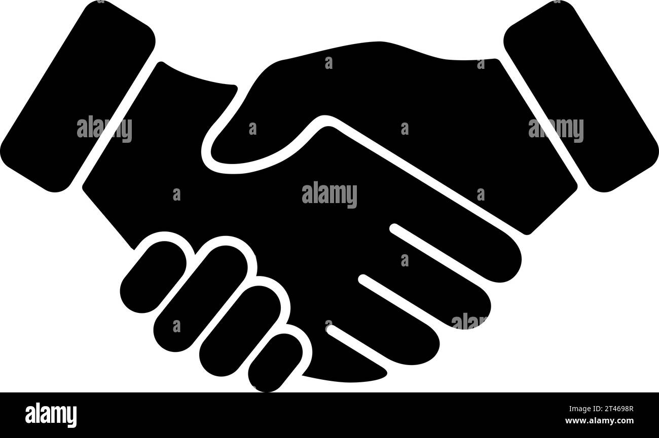 The icon of handshake as concept of trust and partnership, flat design ...