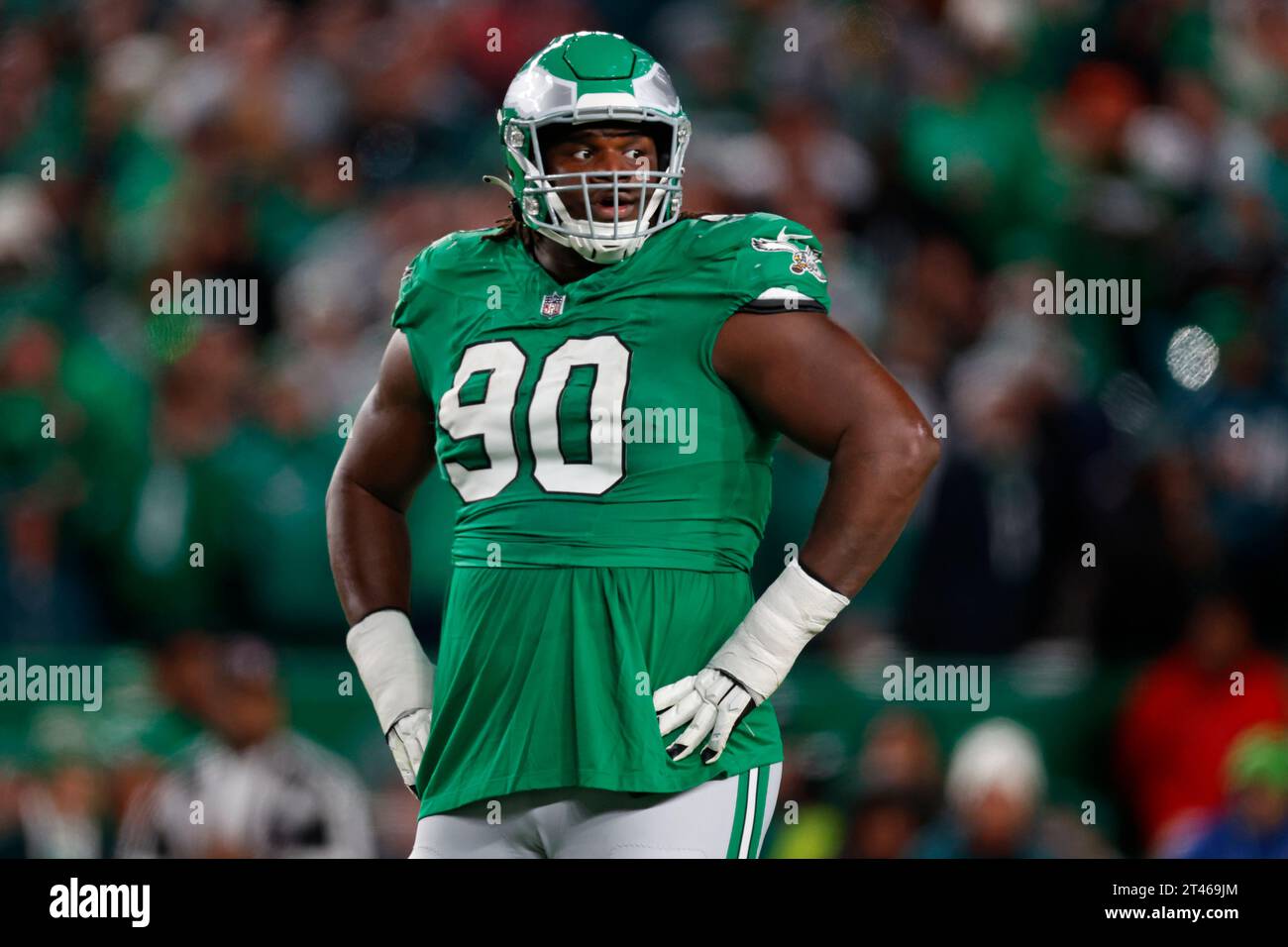Philadelphia Eagles defensive tackle Jordan Davis (90) in action ...